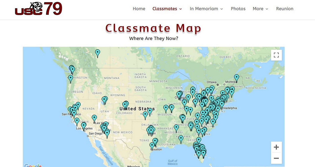 Classmate Map | USC High School Class Of 1979